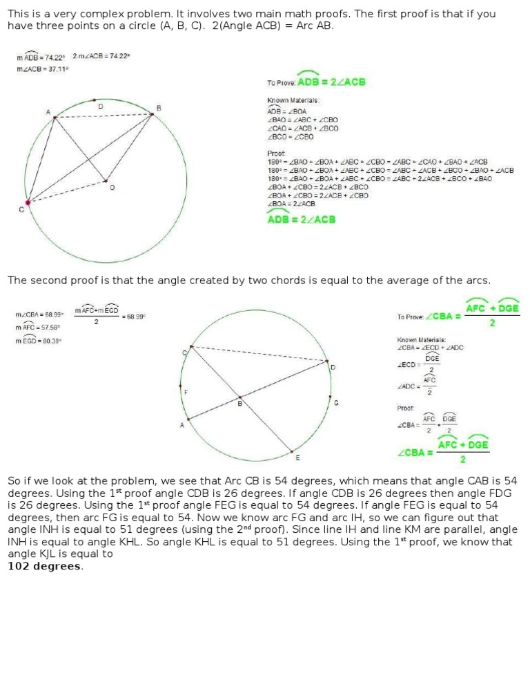 Circle Geometry Proofs Explained | PDF