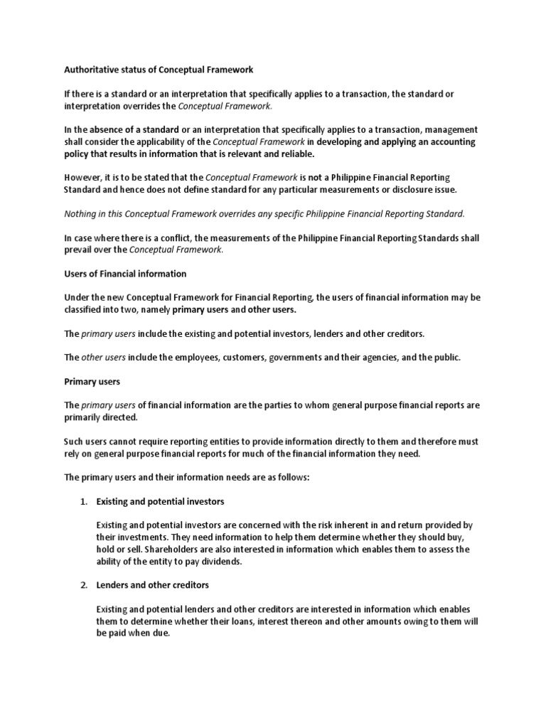 Authoritative Status of Conceptual Framework | PDF | Financial ...