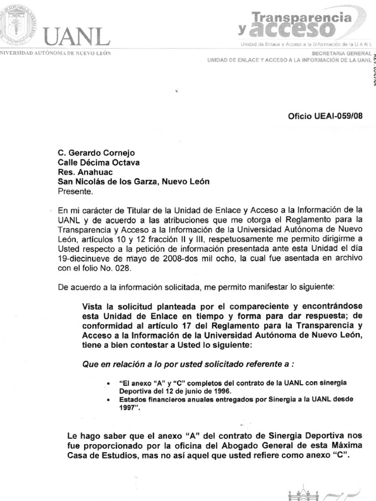 Oficio UEAI-059 - 08 | PDF