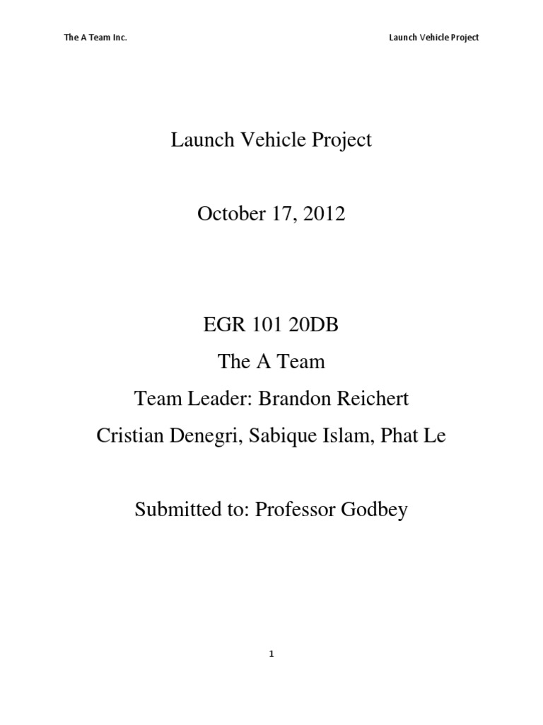 Launch Vehicle Project | PDF | Rocket | Atlas (Rocket Family)