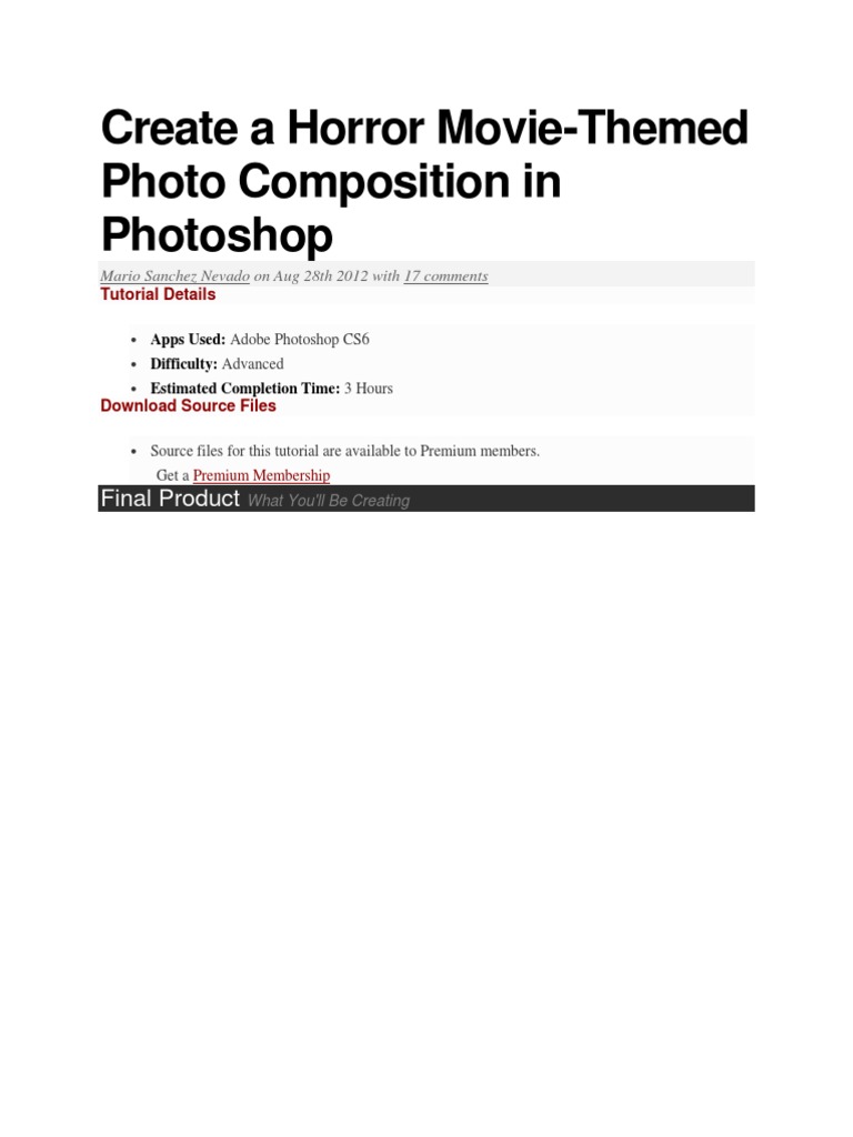 Create A Horror Movie | PDF | Adobe Photoshop | Shadow