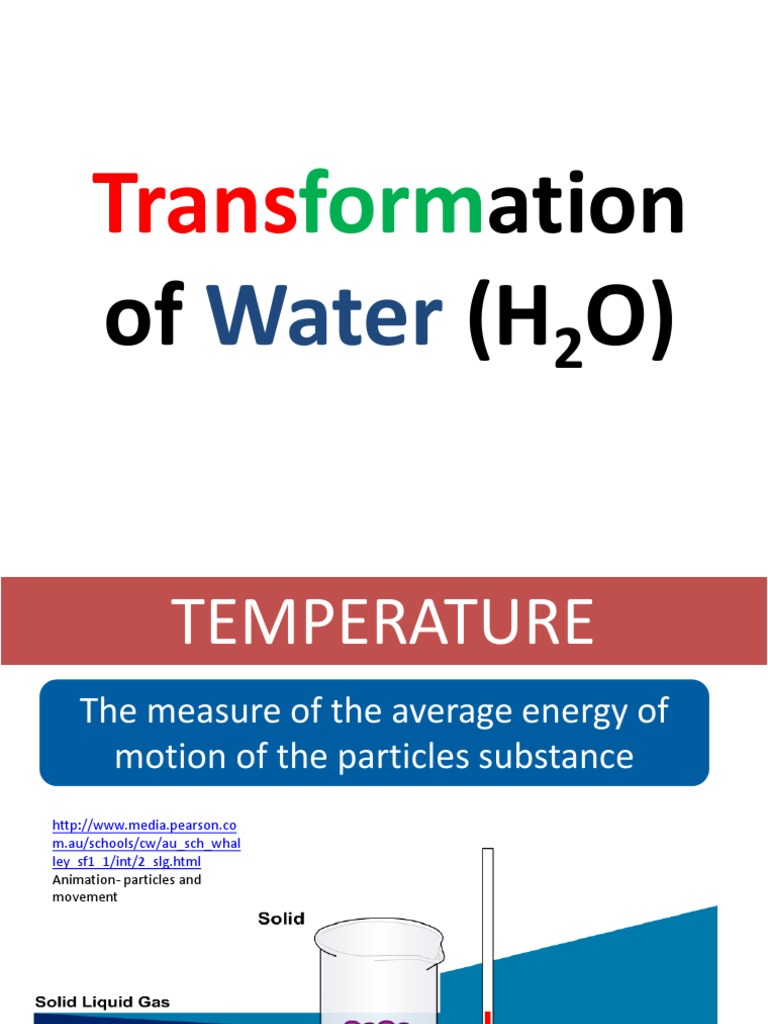 Transformations of water | Phase (Matter) | Properties Of Water