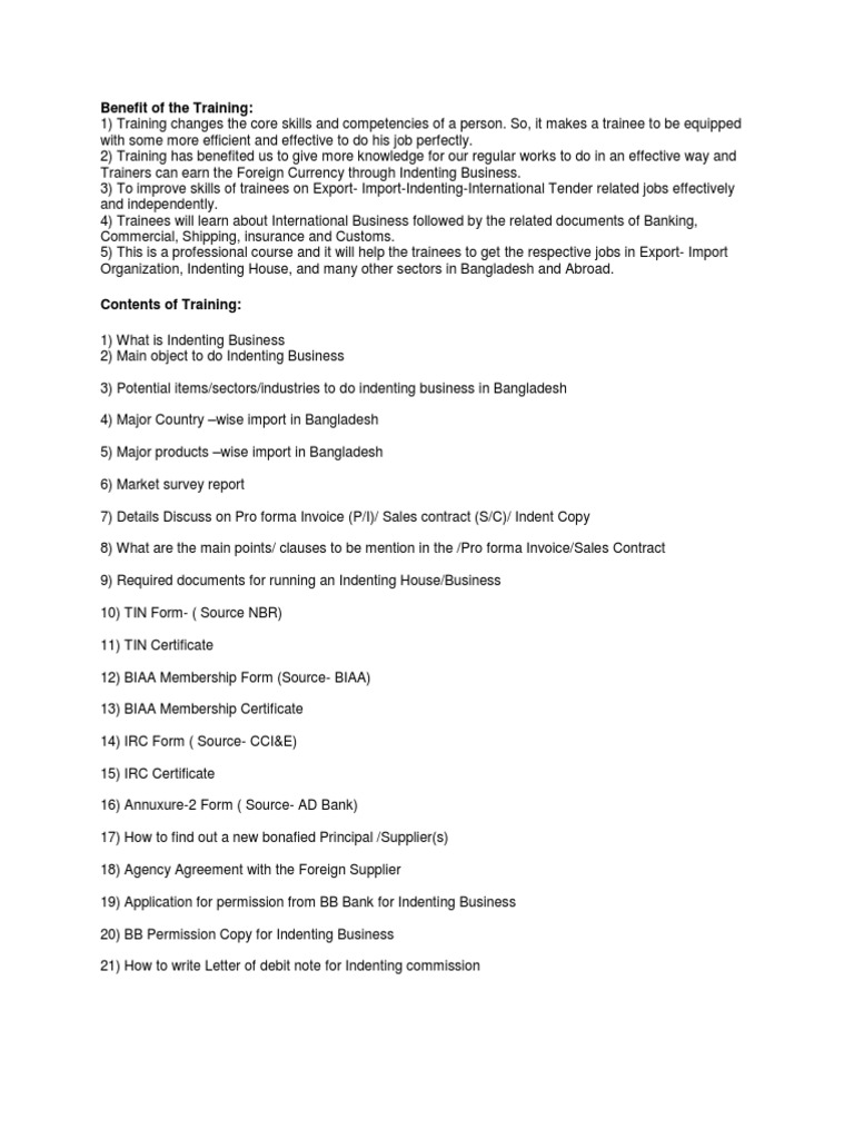 Indenting Business | PDF | Shipping Service | Business