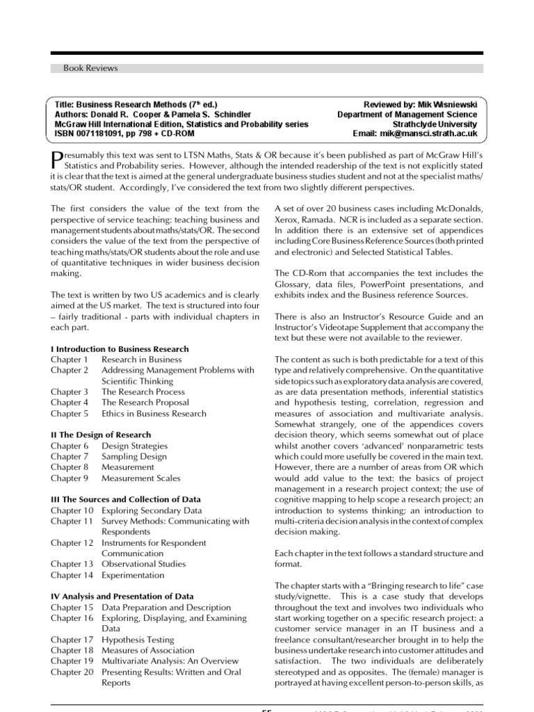 Business Research Methods-Book Summary | PDF | Statistics ...