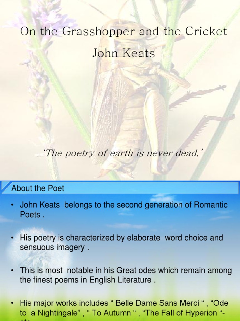 Analysis of Keats' Grasshopper Poem | PDF | Sonnets | Poetry