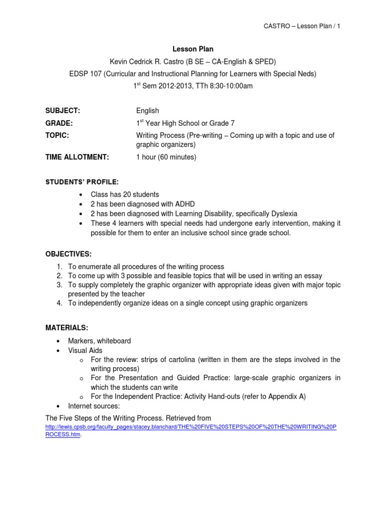 Sample Lesson Plan | Download Free PDF | Lesson Plan | Teaching