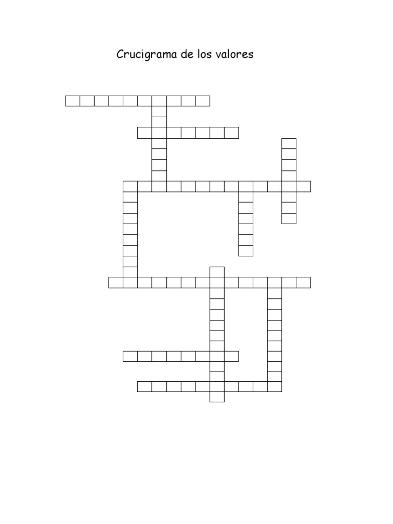 Crucigrama de Los Valores | PDF | Crecimiento personal y profesional