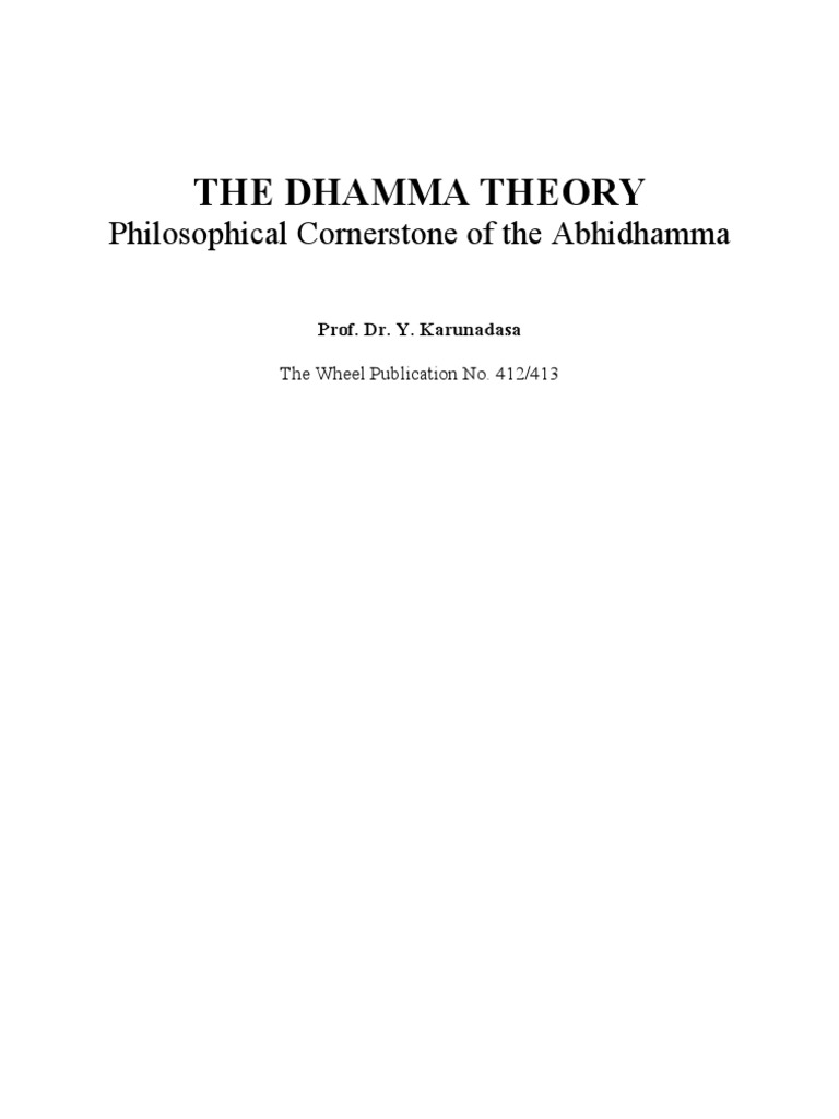 Dhamma Theory in Abhidhamma Philosophy | PDF