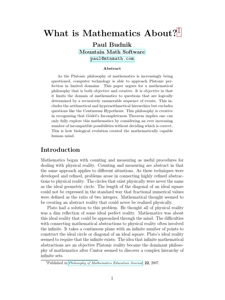 What Is Mathematics About? | PDF | Model Theory | Teaching Mathematics