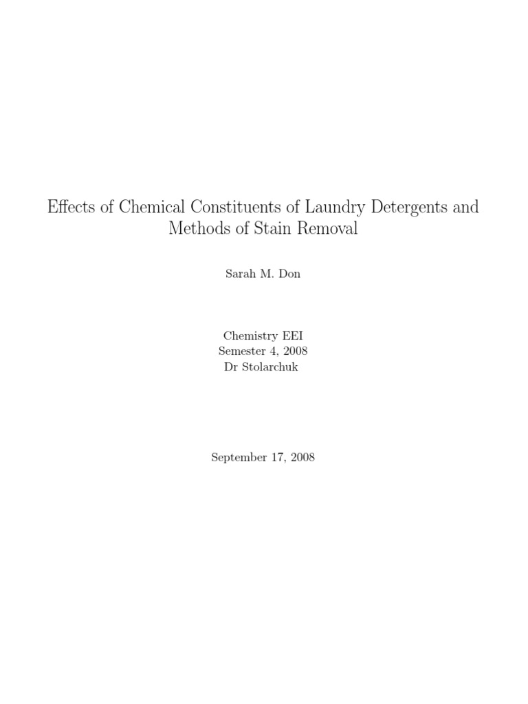Chemistry of Stain Removal Techniques | PDF | Solubility | Solvent