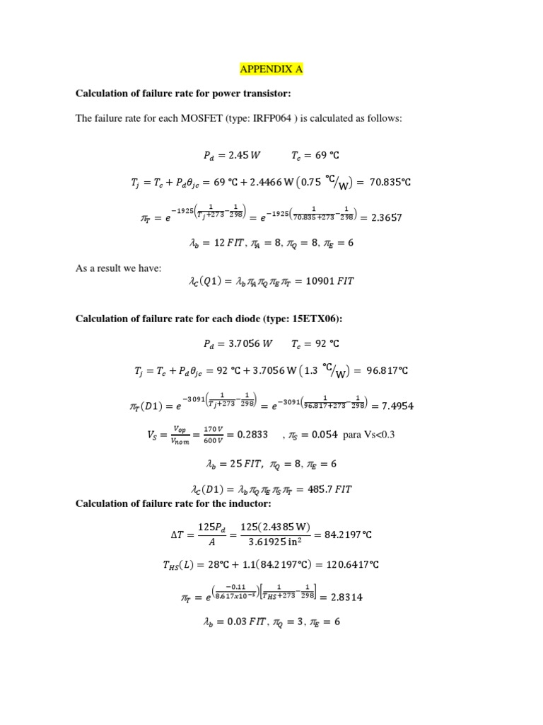 Power Transistor Failure Rate Calculation | PDF | Teaching Methods ...