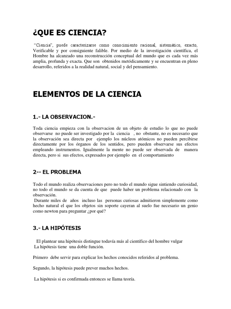 Que Es Ciencia | PDF | Teoría | Science