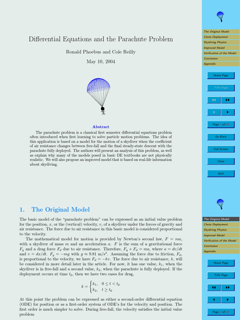 Paper 1 Pdf Parachute Parachuting