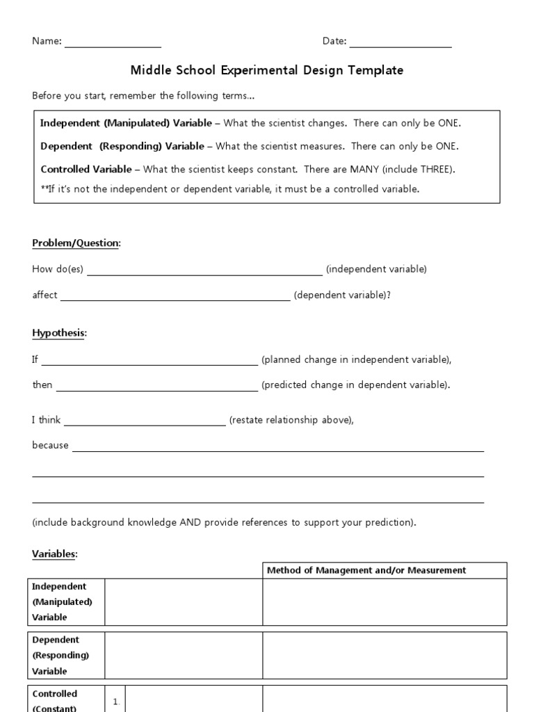 MS Experimental Design Template DRAFT | PDF | Career & Growth
