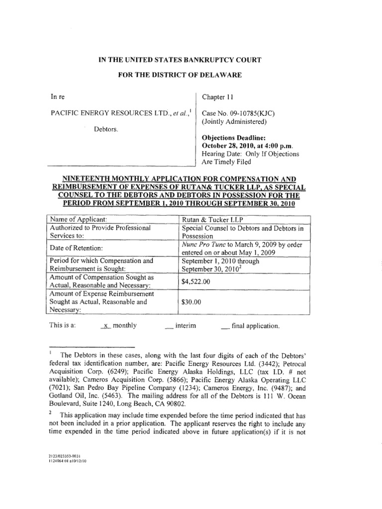 Nunc Pro Tunc To March 9, 2009 by Order: 2) 23/023353-003 1 I 24064 01 ...