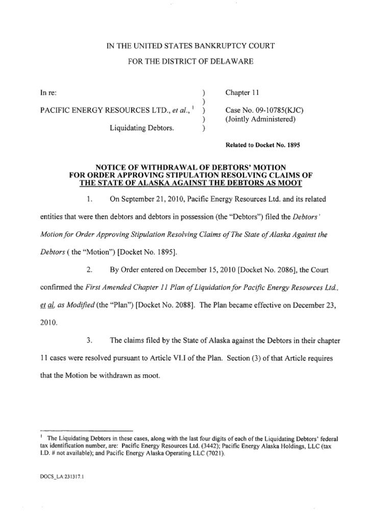 Related To Docket | PDF | Chapter 11 | Bankruptcy