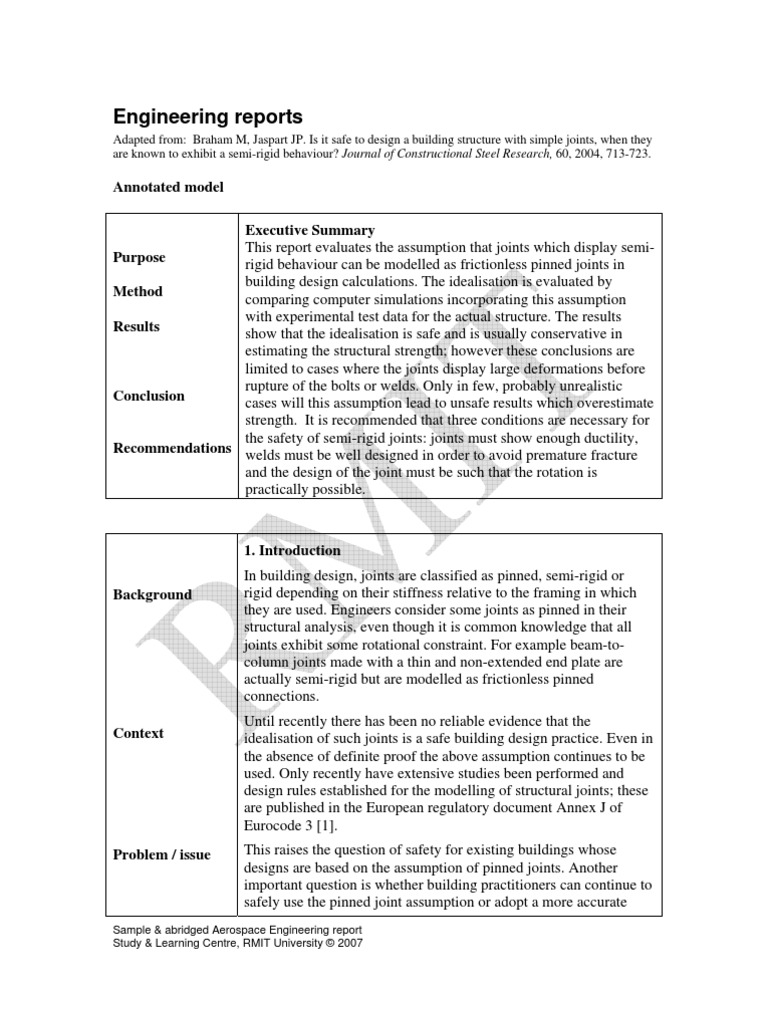 Aerospace Engineering sample report.pdf | Structural Analysis | Beam ...