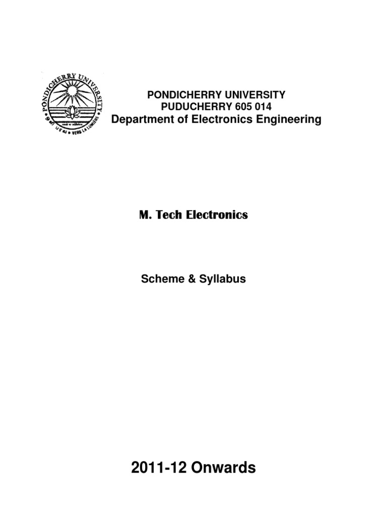 M.Tech Electronics Program Overview | PDF | Mosfet | Cmos