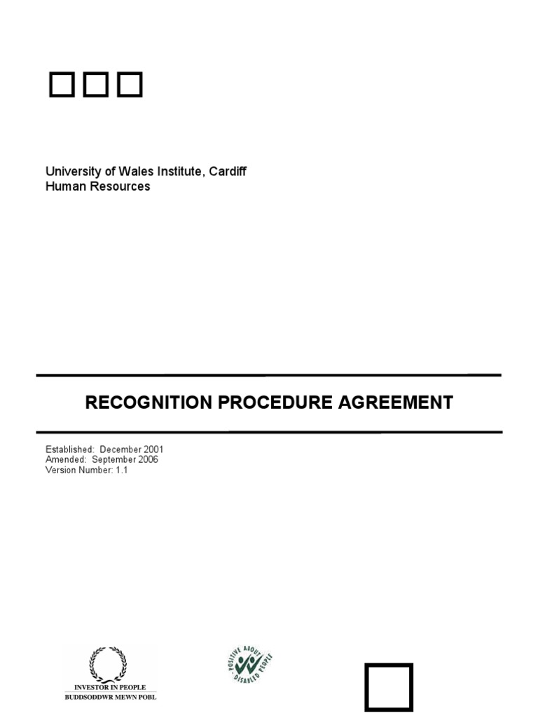 UWIC Recognition Procedure Agreement | PDF | Negotiation | Government