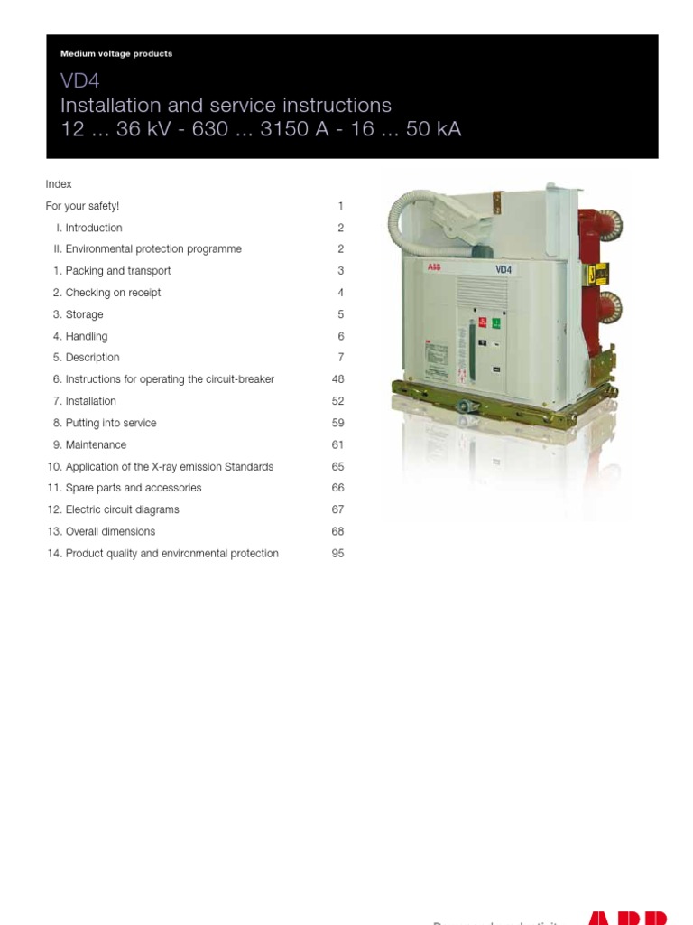 ABB VD4 Vakuumski SN Prekidac | PDF | Electrical Connector | Ac Power ...
