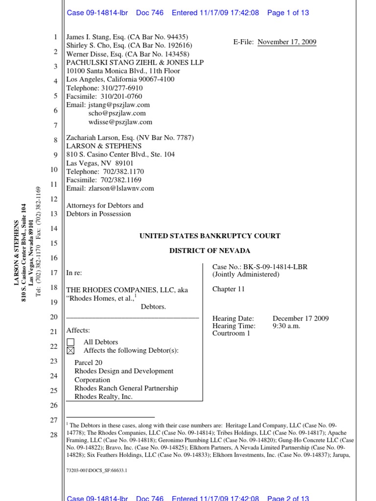 United States Bankruptcy Court District of Nevada | PDF | Bankruptcy In ...
