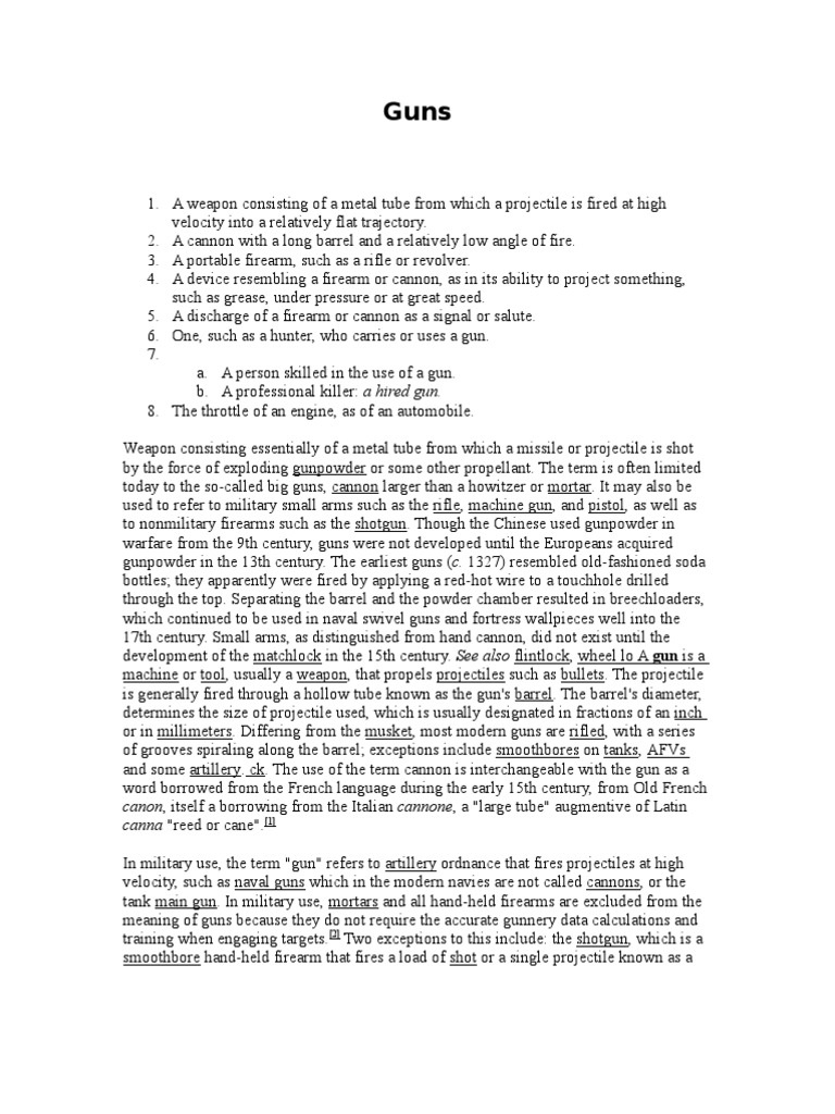 Guns | PDF | Gun | Firearms