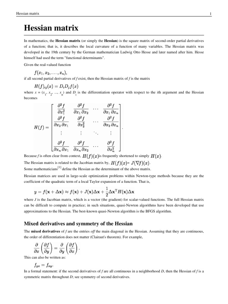 Hessian Matrix | Differential Calculus | Geometry | Free 30-day Trial ...