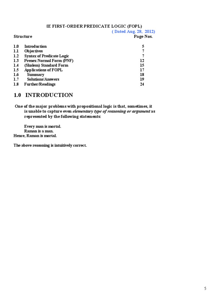An Introduction to the Syntax and Concepts of First-Order Predicate ...