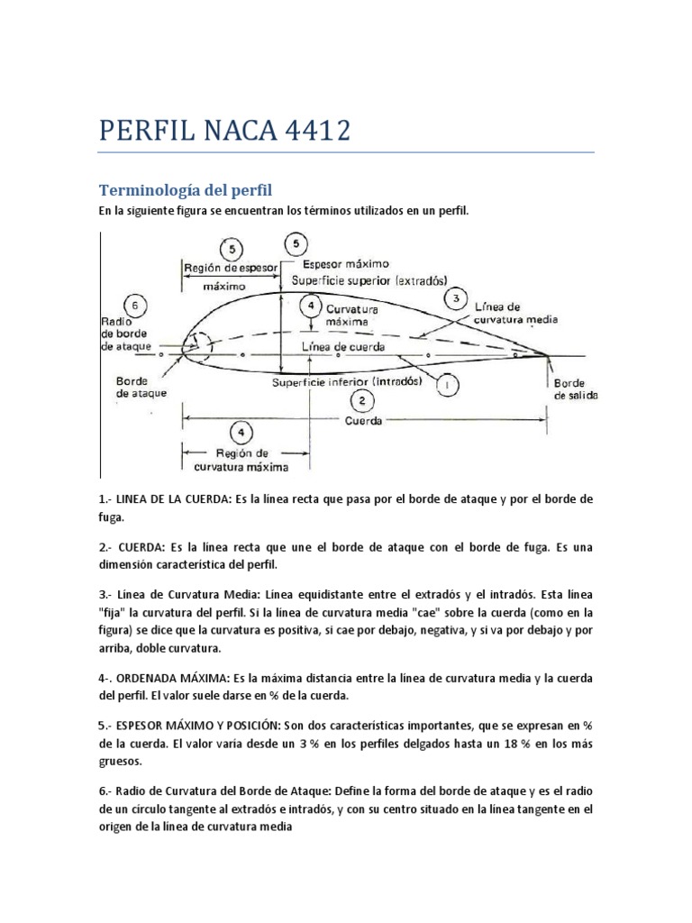 Perfil Aerodinámico NACA 4412 | PDF | Turbina eólica | Superficie sustentadora