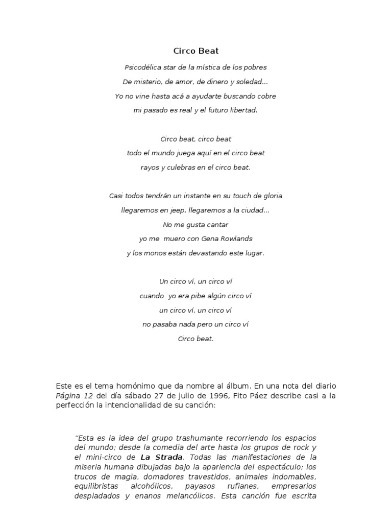 01 - Circo Beat | PDF | Entretenimiento (general)