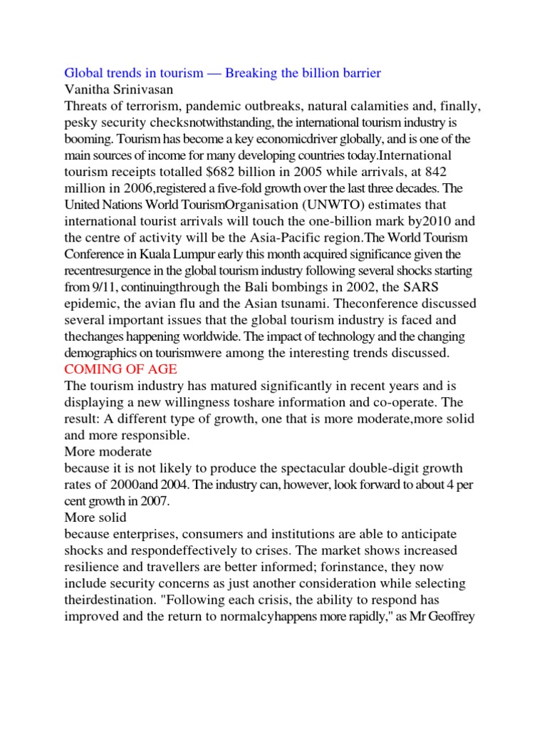 Global Tourism Trends and Growth Insights | PDF | Competitiveness | Tourism
