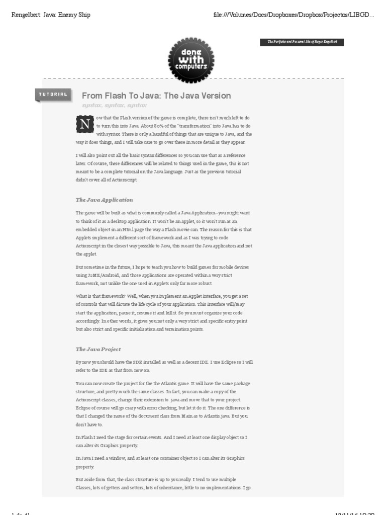 From Flash To Java: The Java Version | PDF | Java (Programming Language ...