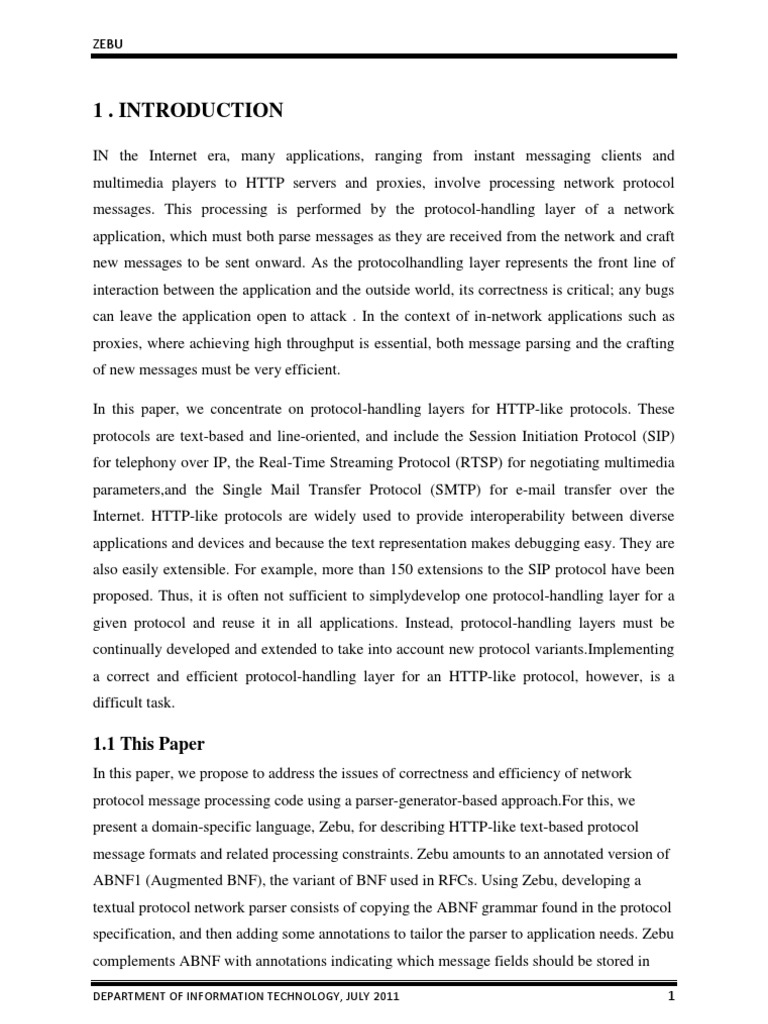 Seminar On Zebu | PDF | Parsing | Session Initiation Protocol Seminar On Zebu | PDF | Parsing | Session Initiation Protocol