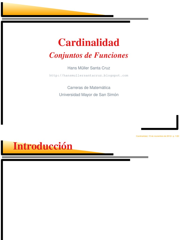 Cardinalidad de Conjuntos de Funciones | PDF | Conceptos matemáticos ...
