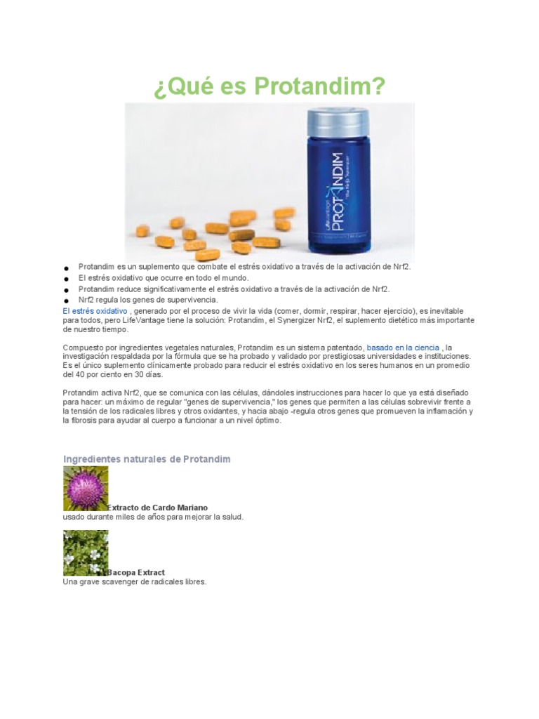Qué Es Protandim de LifeVantage y Cómo Compro | PDF | Estrés oxidativo ...