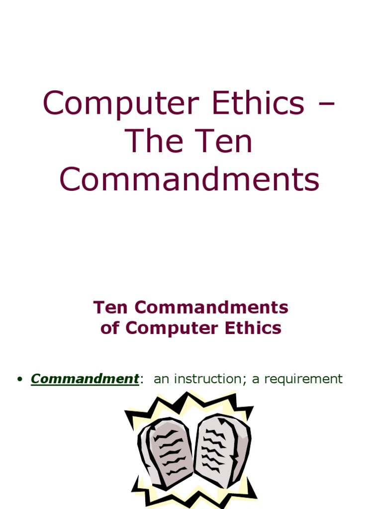 Computer Ethics - The Ten Commandments | PDF | Privacy | Software
