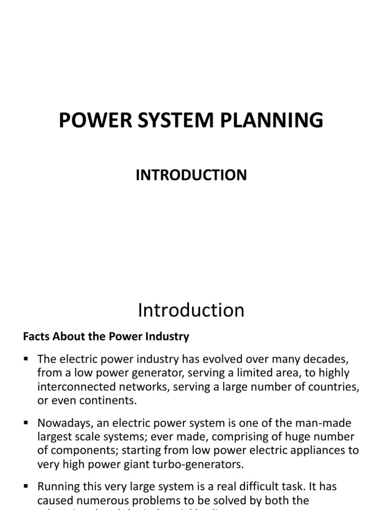 Power System Planning-Intro | Download Free PDF | Electric Power ...