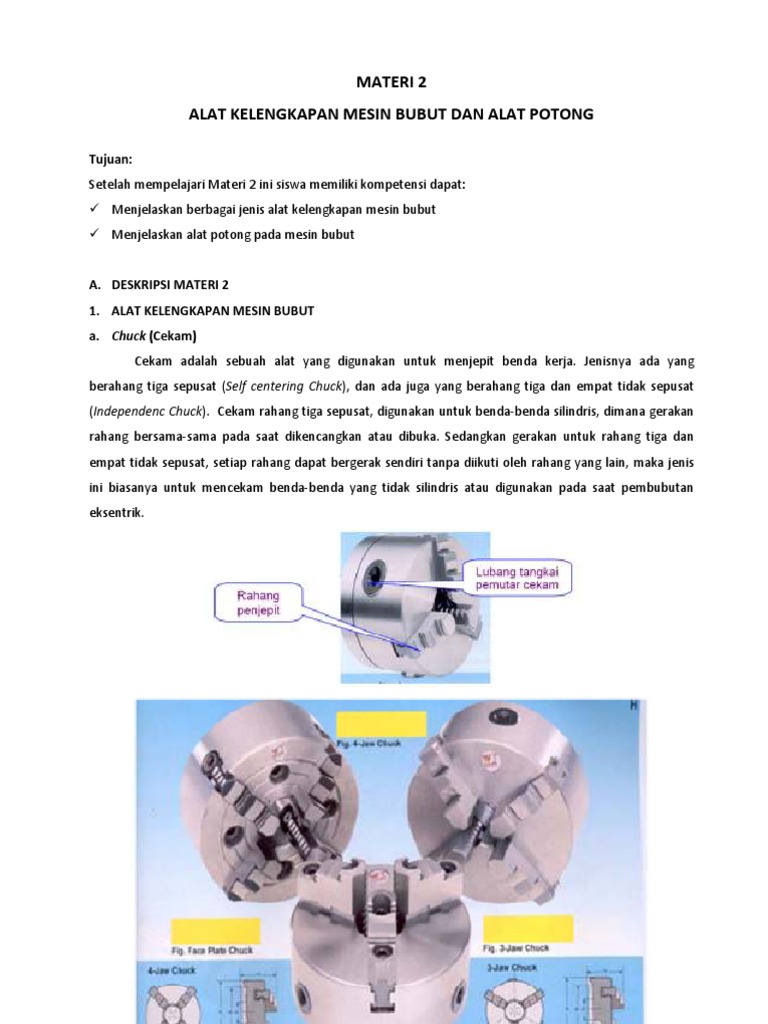 14.KK.9 Melakukan Pekerjaan Dengan Mesin Bubut # Materi 2 Alat ...