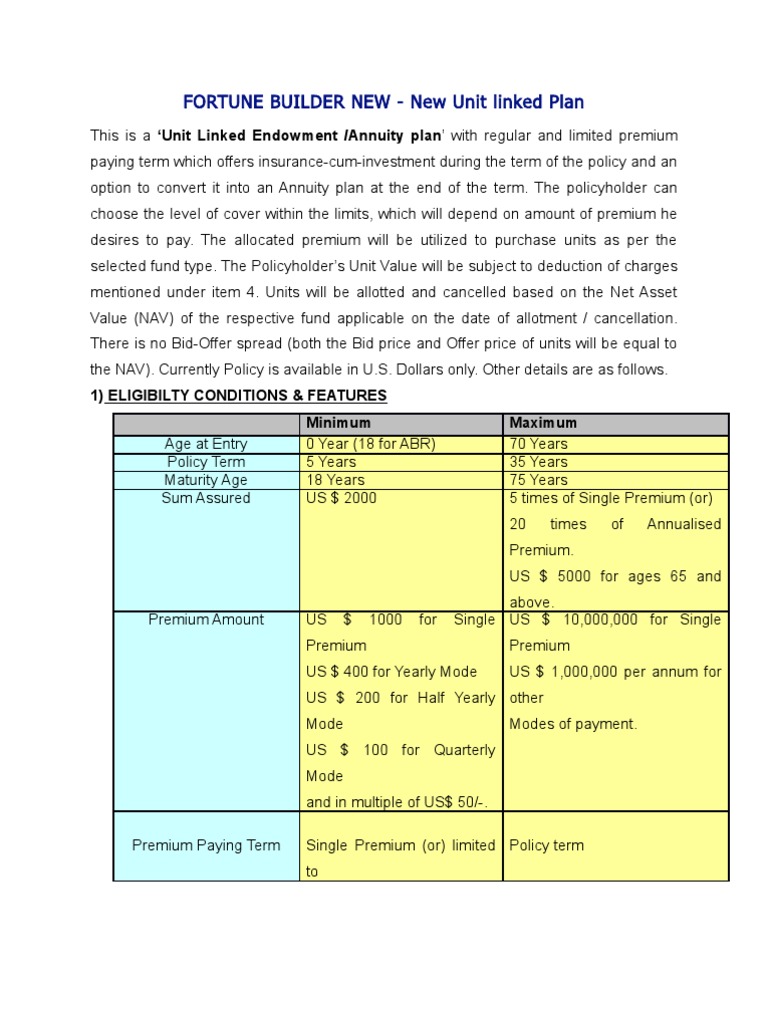 Fortune Builder New | PDF | Life Insurance | Insurance