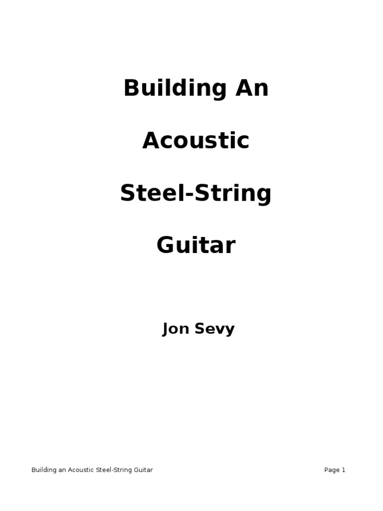 Guitar Making Guide - Jon Sevy | PDF | Guitars | Irish Musical Instruments