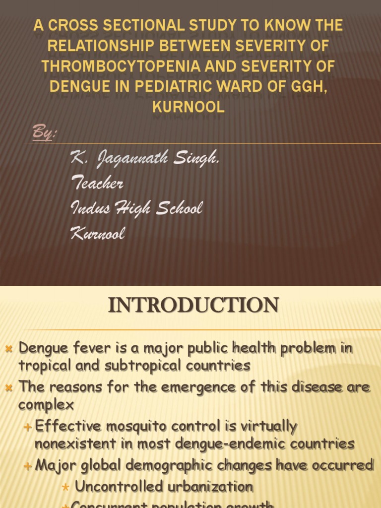 Dengue Severity and Thrombocytopenia Study | PDF