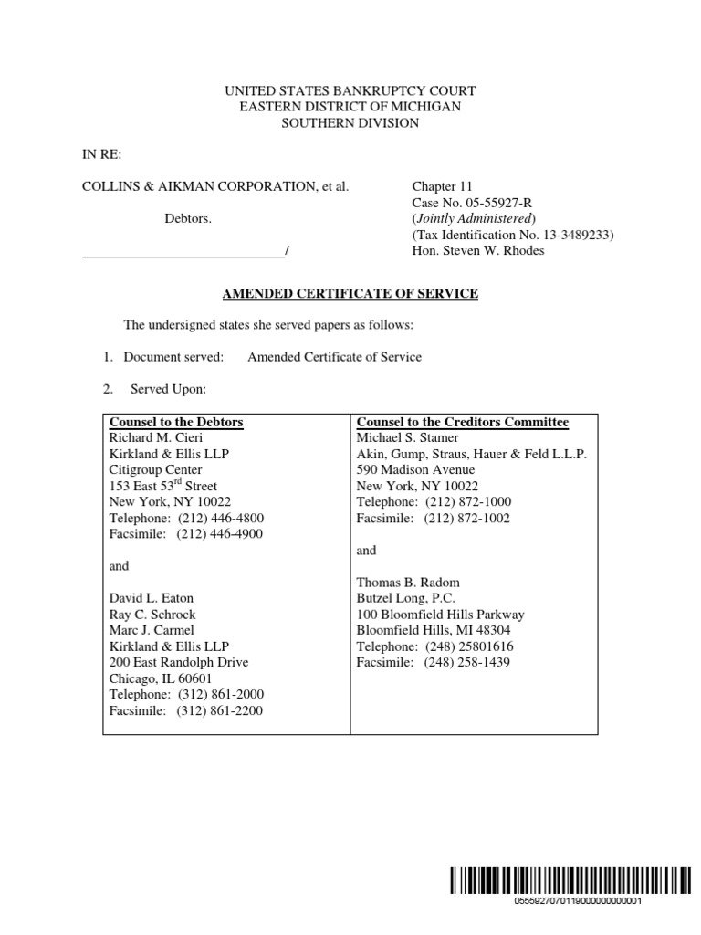 Amended Certificate of Service | PDF | Law | Politics