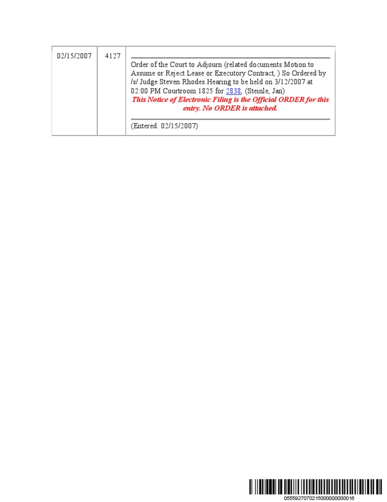 This Notice of Electronic Filing Is The Official ORDER For This Entry ...