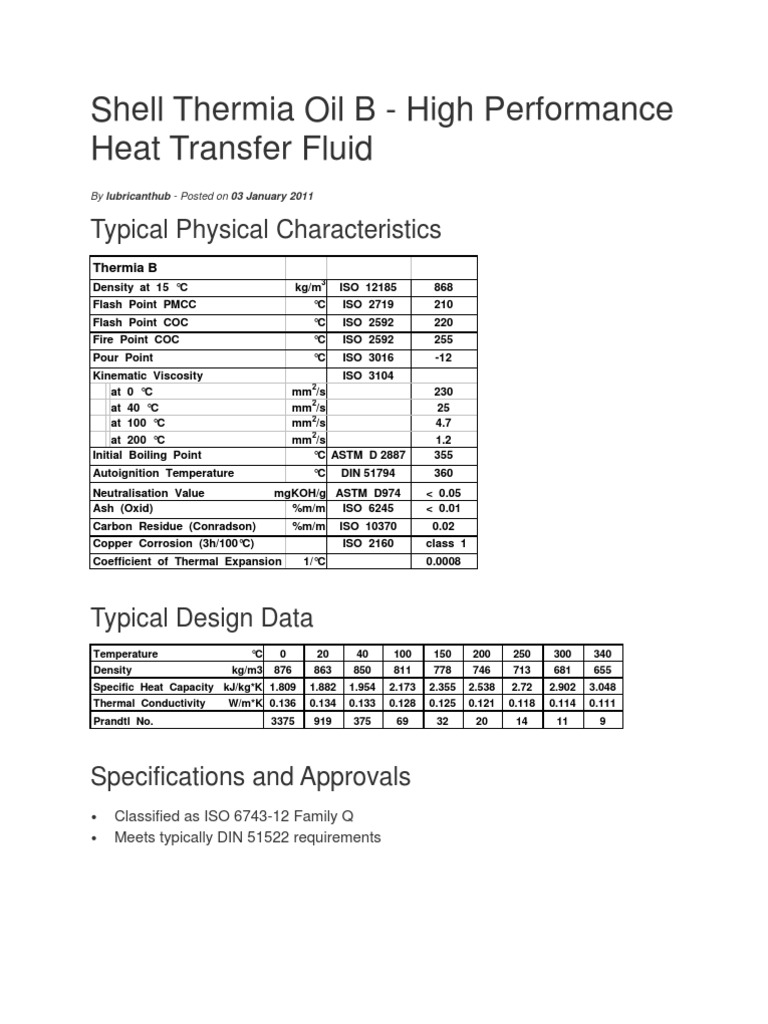 Shell Thermia Oil B | PDF