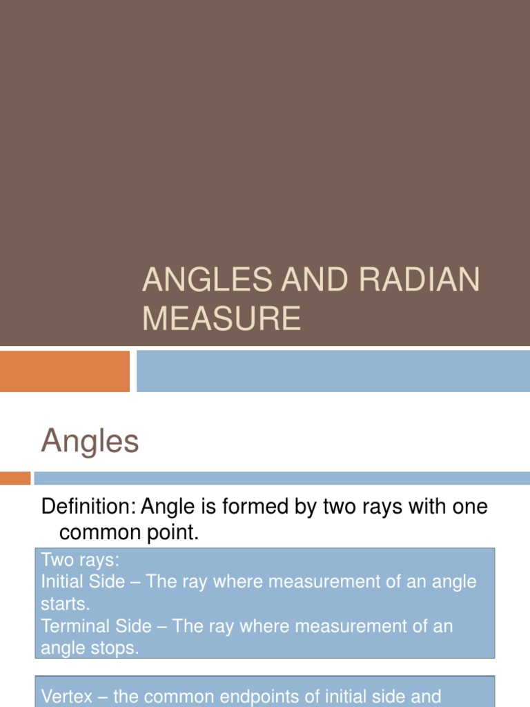 Angles and Radian Measure | PDF | Angle | Circle