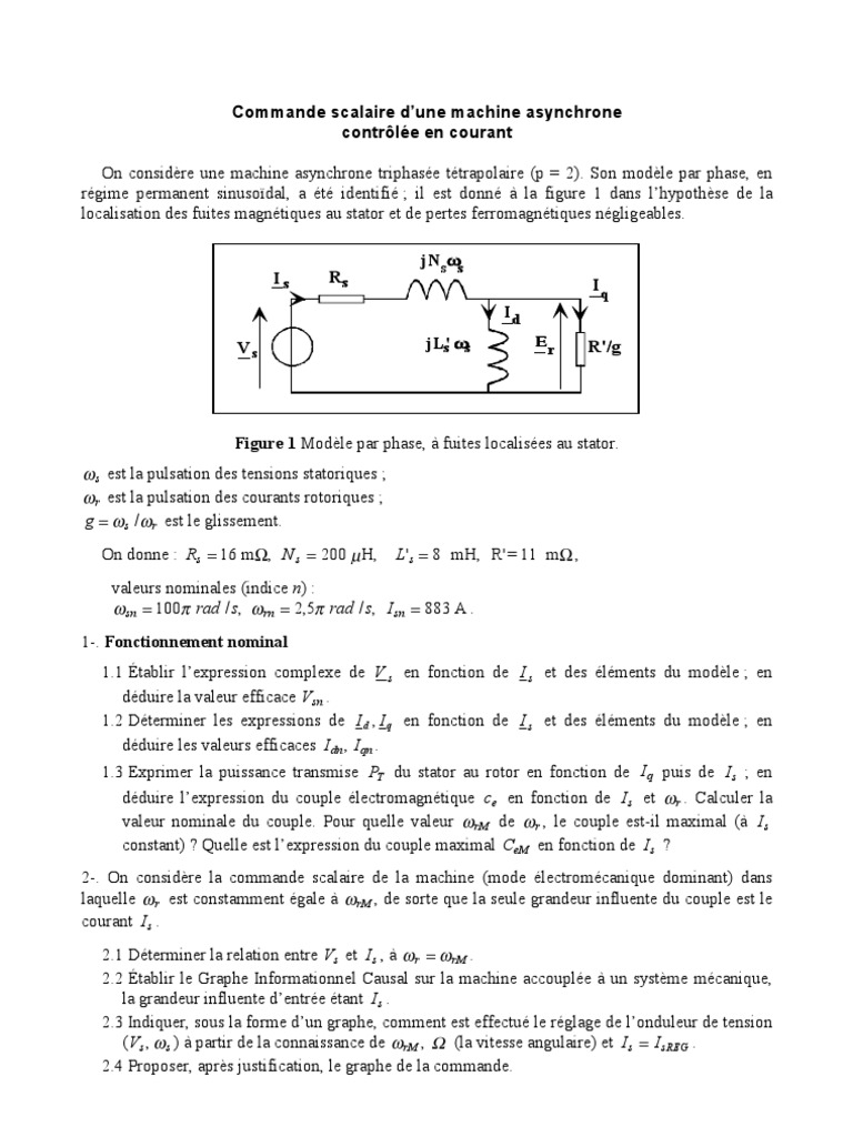 Commande Scalaire D'une Machine Asynchrone | PDF | Électrodynamique ...