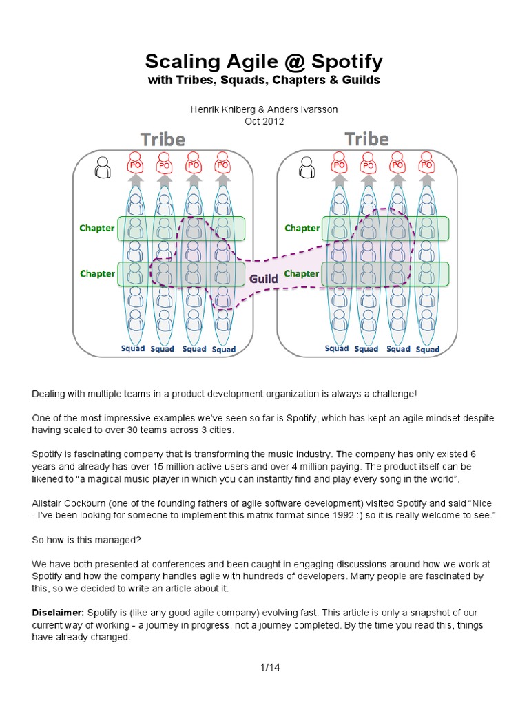 Scaling Agile Spotify Scrum Software Development Agile Software Development