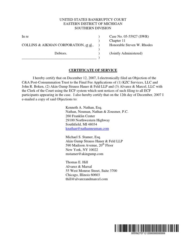 Certificate of Service | PDF