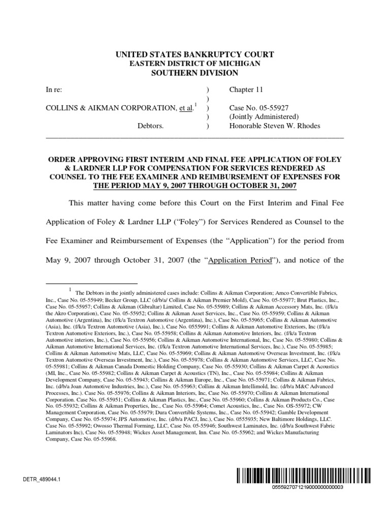 United States Bankruptcy Court Southern Division | PDF | Bankruptcy ...