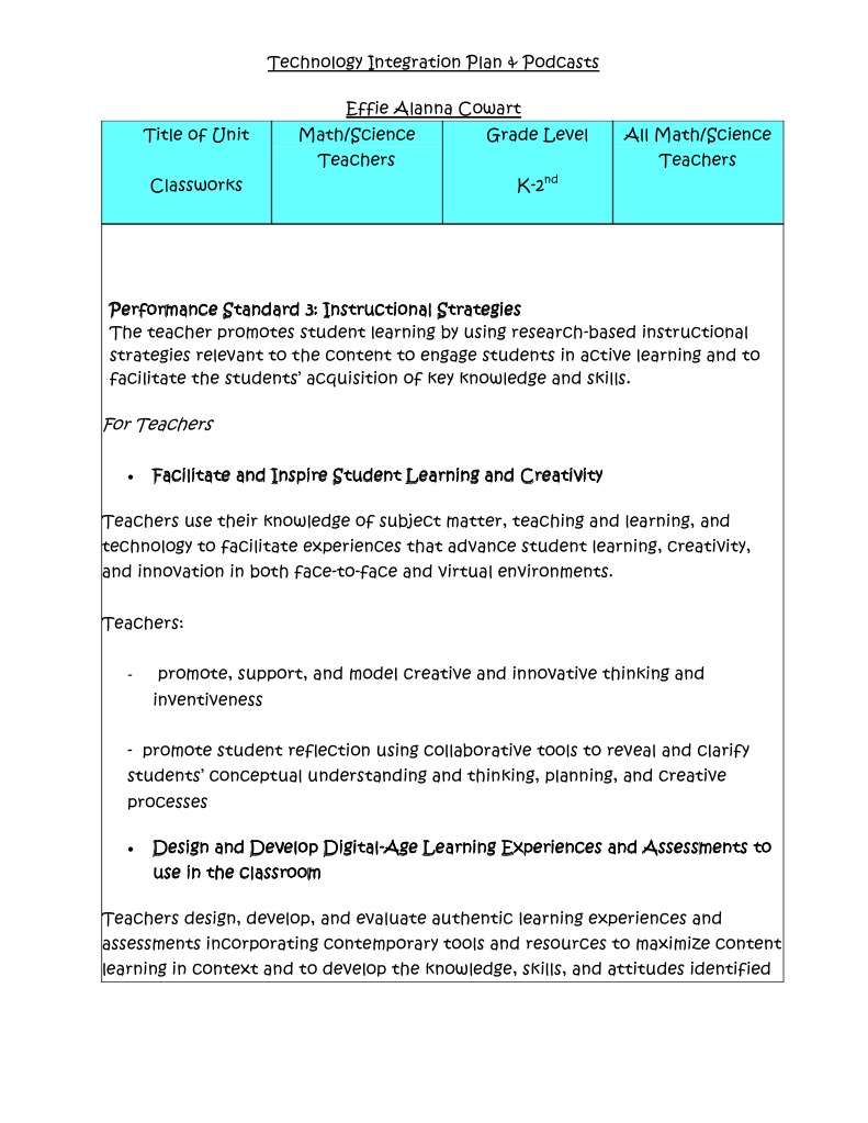 Technology Integration Plan | PDF | Lesson Plan | Teachers